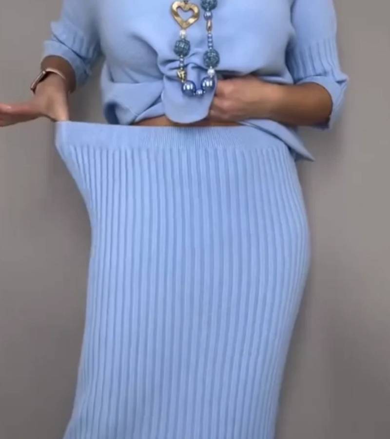 Anita | Set in morbido maglia con finiture a coste – Alessia & Mario Napoli